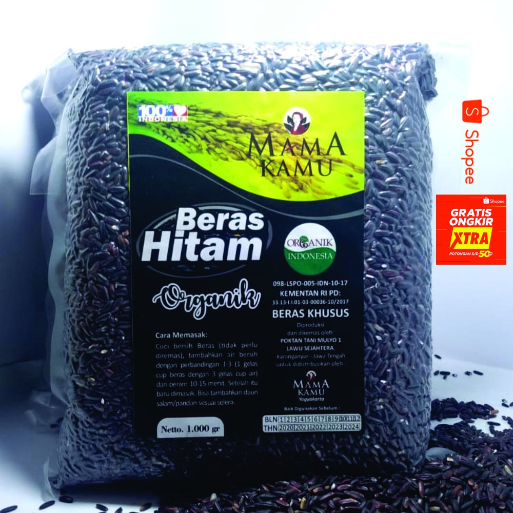 Jual Beras Hitam Organik Kemasan Vakum 1kg | Shopee Indonesia