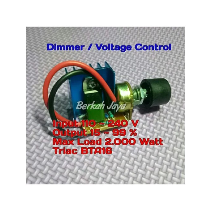 Jual Dimmer Dimer 1000 2000 Watt Voltage Speed Control BTA16 AC 220 ...