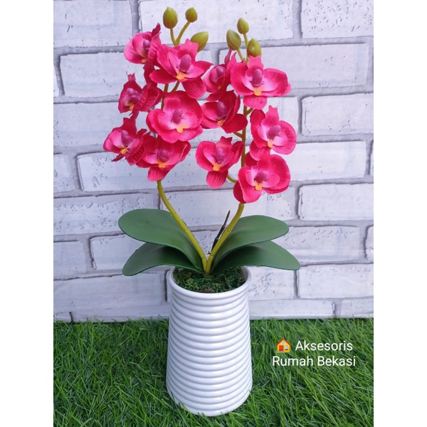 Jual Bunga anggrek plastik dengan pot melamin ulir 35 Indonesia|Shopee ...