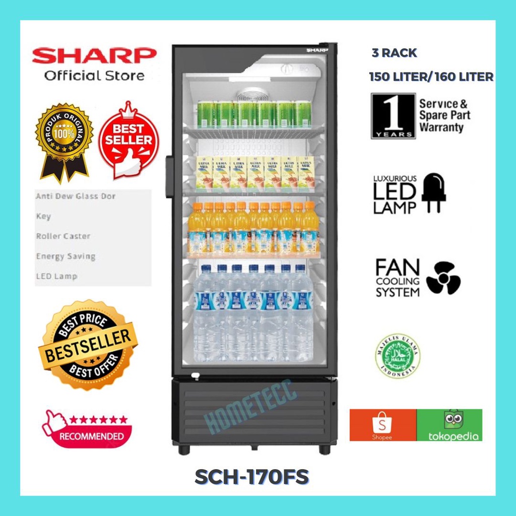 Jual SHARP SHOWCASE 150L SCH-170FS | Shopee Indonesia