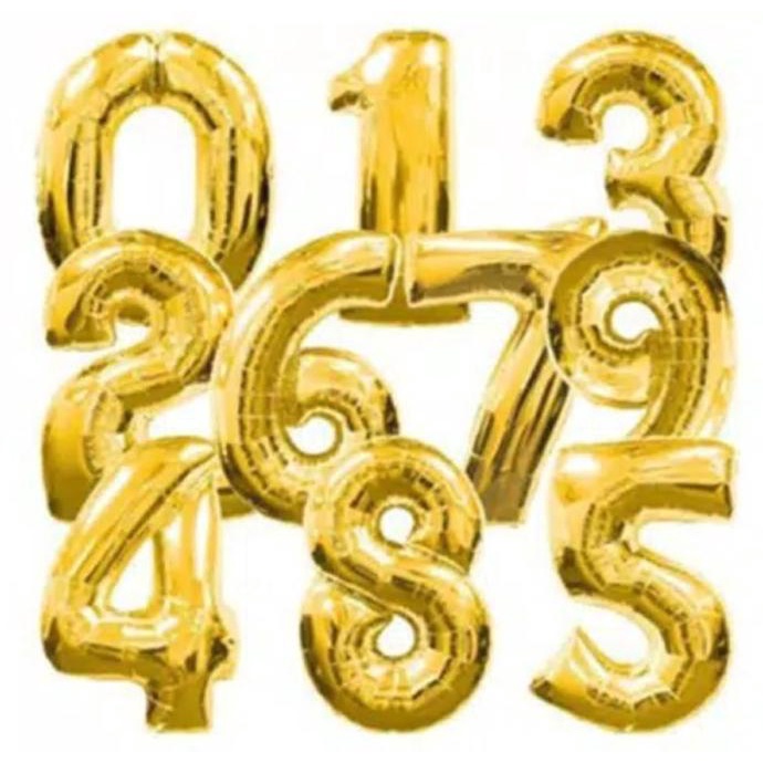 Jual Balon Angka Gold 1meter | Shopee Indonesia