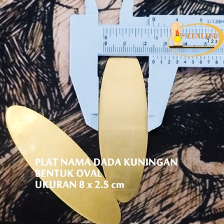 Jual Plat Kuningan Oval 8x2,5 cm 0,5mm Bahan Name Tag / Nama Dada Resin ...
