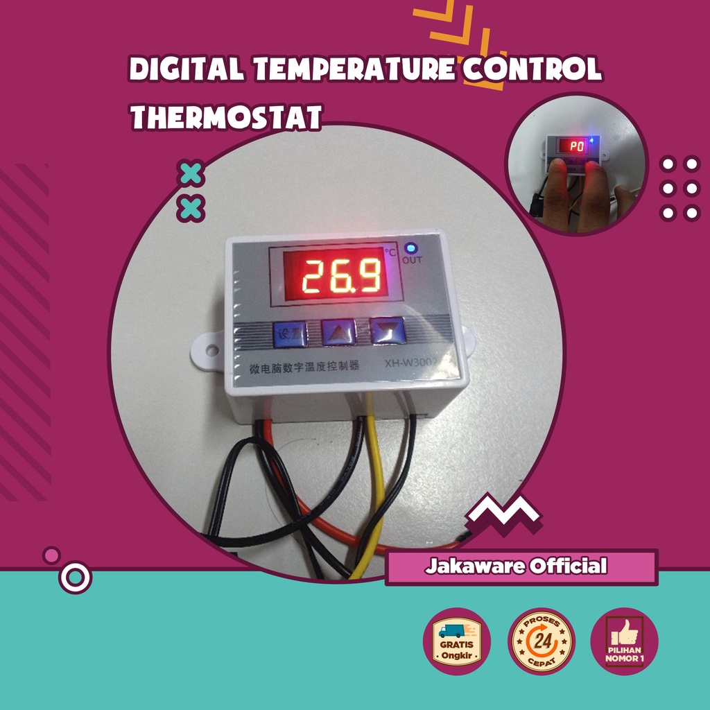 Jual DIGITAL TEMPERATURE CONTROL THERMOSTAT ALAT UKUR PENGUKUR SUHU RUANGAN RUANG DIGITAL UDARA ...