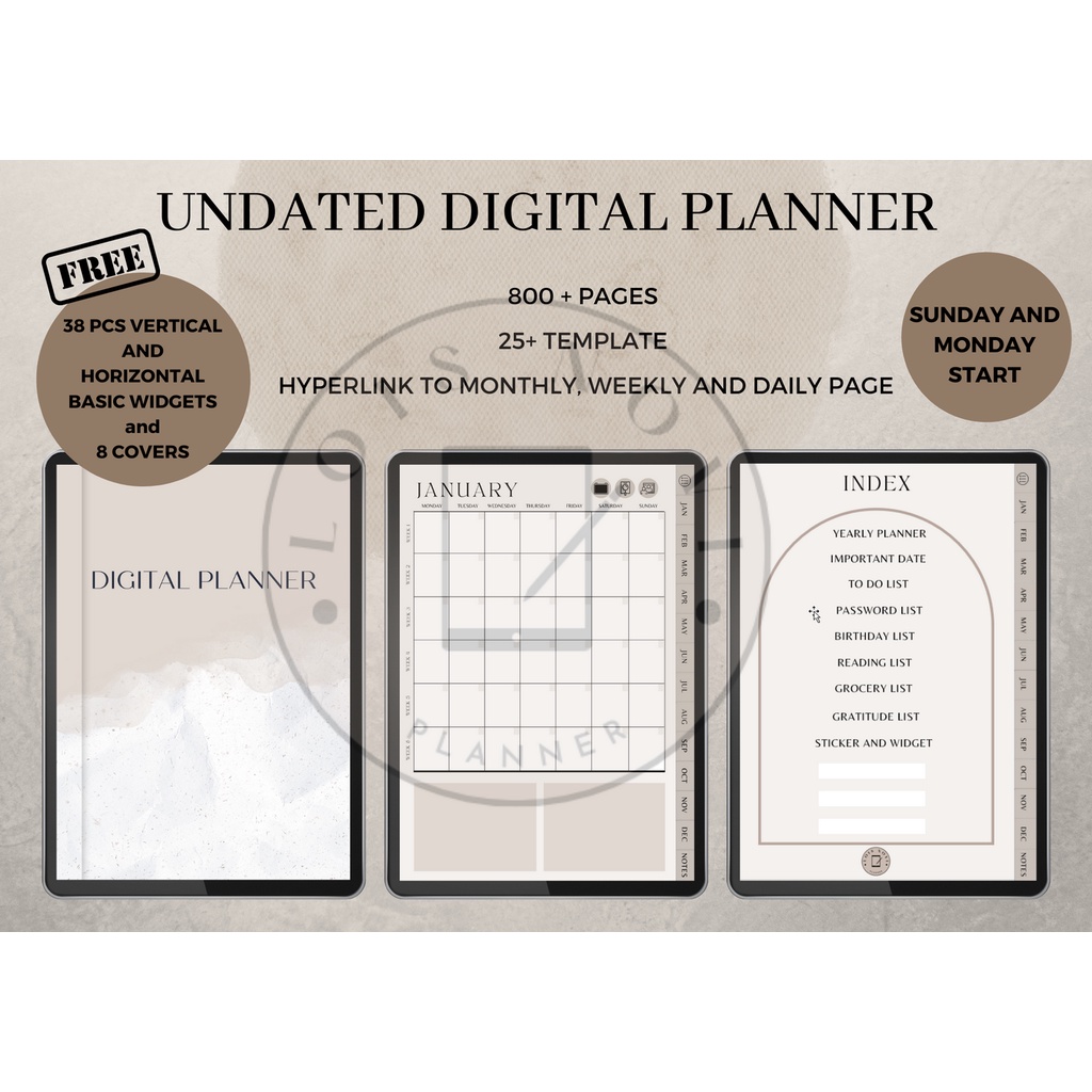 Jual Digital Planner, Life Planner, Undated Digital Planner, Digital ...