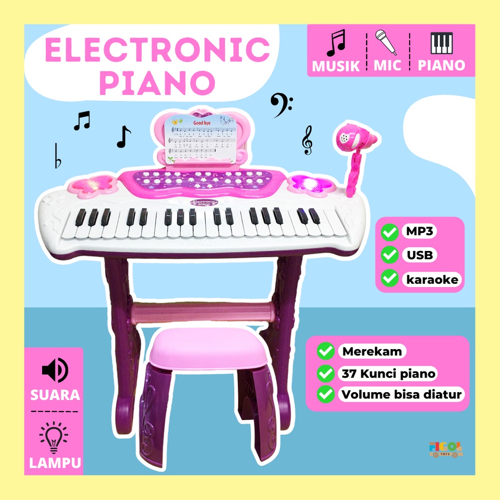 Jual Mainan Piano Anak Mainan Musik Keyboard Mp3 Electronic Piano ...