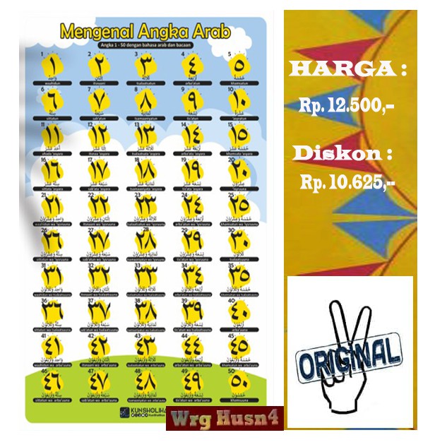 Jual Poster Mengenal Angka Arab 1-50 Dengan Bacaannya | Shopee Indonesia