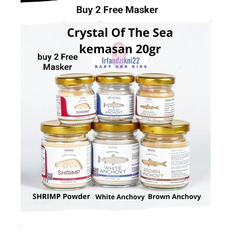 Jual Crystal Of the Sea White Anchovy Brown Anchovy Shrimp Powder 20gr ...