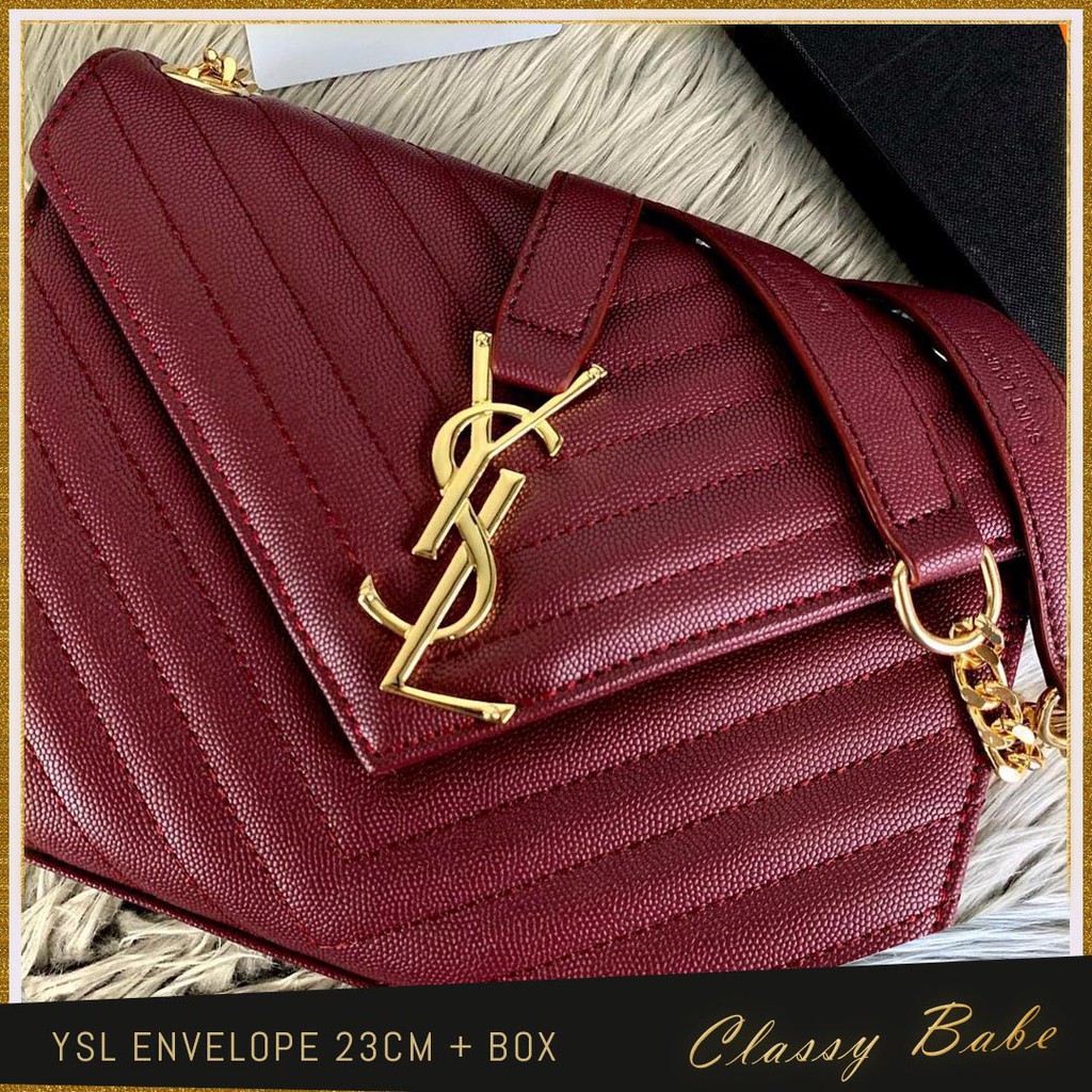 Jual TAS YSL SAINT LAURENT ENVELOPE 23CM + BOX IN CAVIAR LEATHER ...