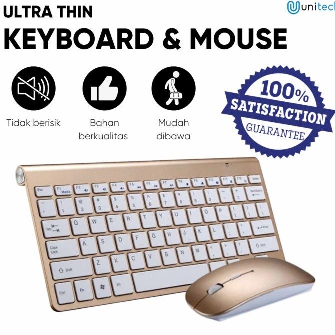 Jual Keyboard Plus Mouse Wireless Unitech Slim Super Silent Uc1 Desain Ultr 38hry2e1ff Shopee