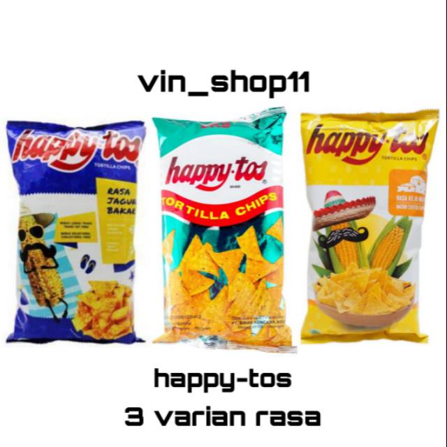 Jual Happy Tos Tortilla Chips 140gr 3 Varian Rasa Berkualitas Cemilan ...