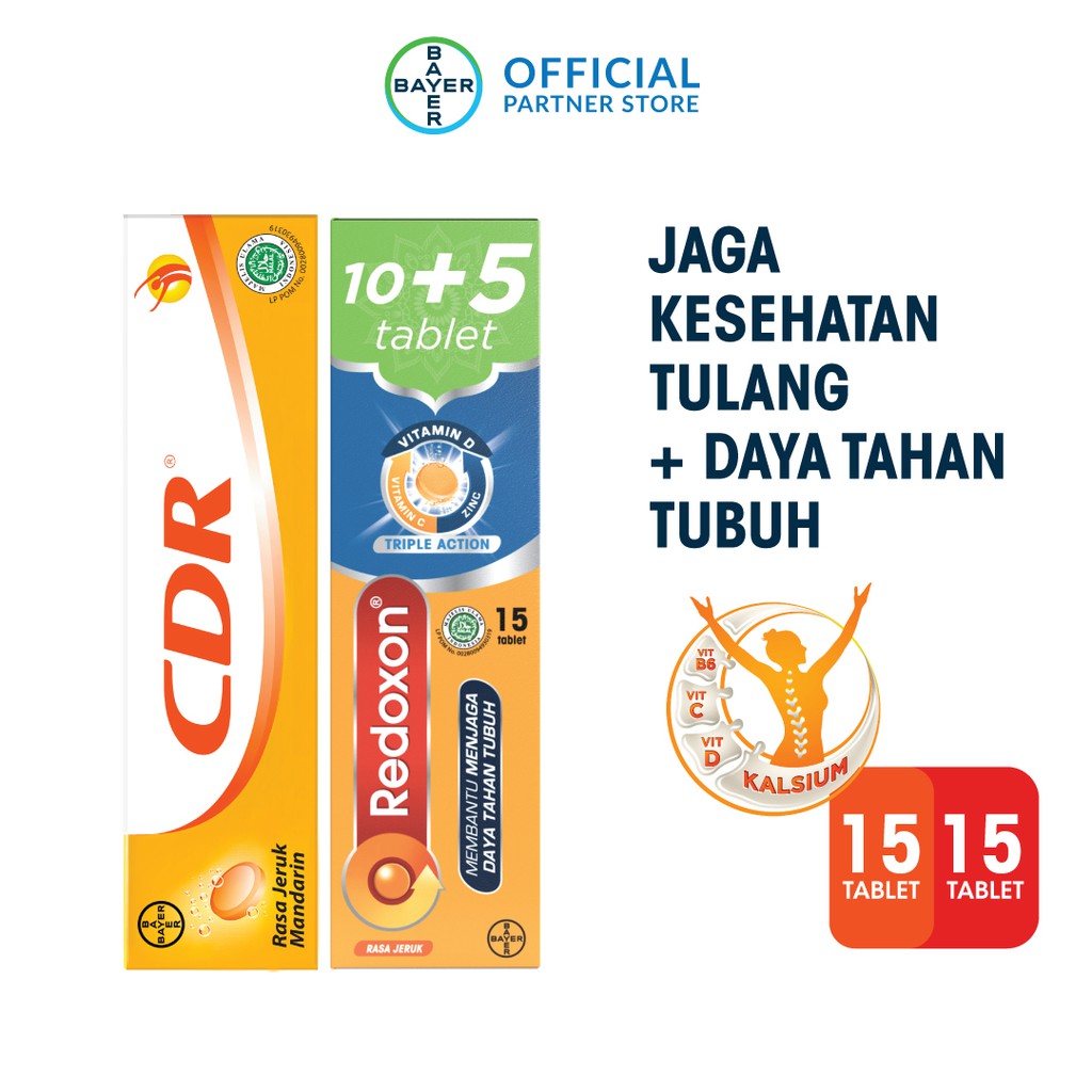 Jual CDR Suplemen Kalsium Rasa Jeruk 15 Tablet & Redoxon Vitamin C, D ... Jual CDR Suplemen Kalsium Rasa Jeruk 15 Tablet & Redoxon Vitamin C, D ...