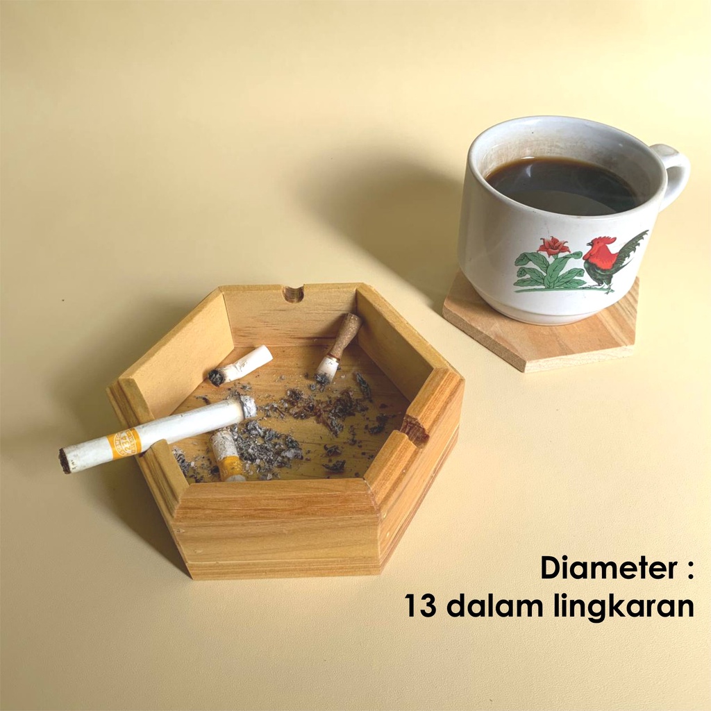 Jual Asbak Kayu Asbak Rokok Hexagon | Shopee Indonesia
