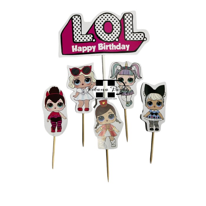 Jual cake topper happy birthday / cake topper LOL / hiasan kue karakter ...