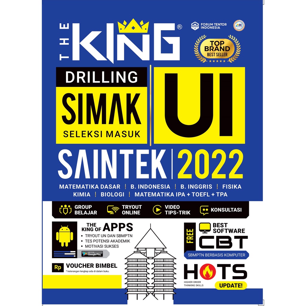 Jual Buku Sbmtpn The King Drilling SIMAK UI Saintek 2022 Bonus Khusus Gas Poll Materi | Shopee ...