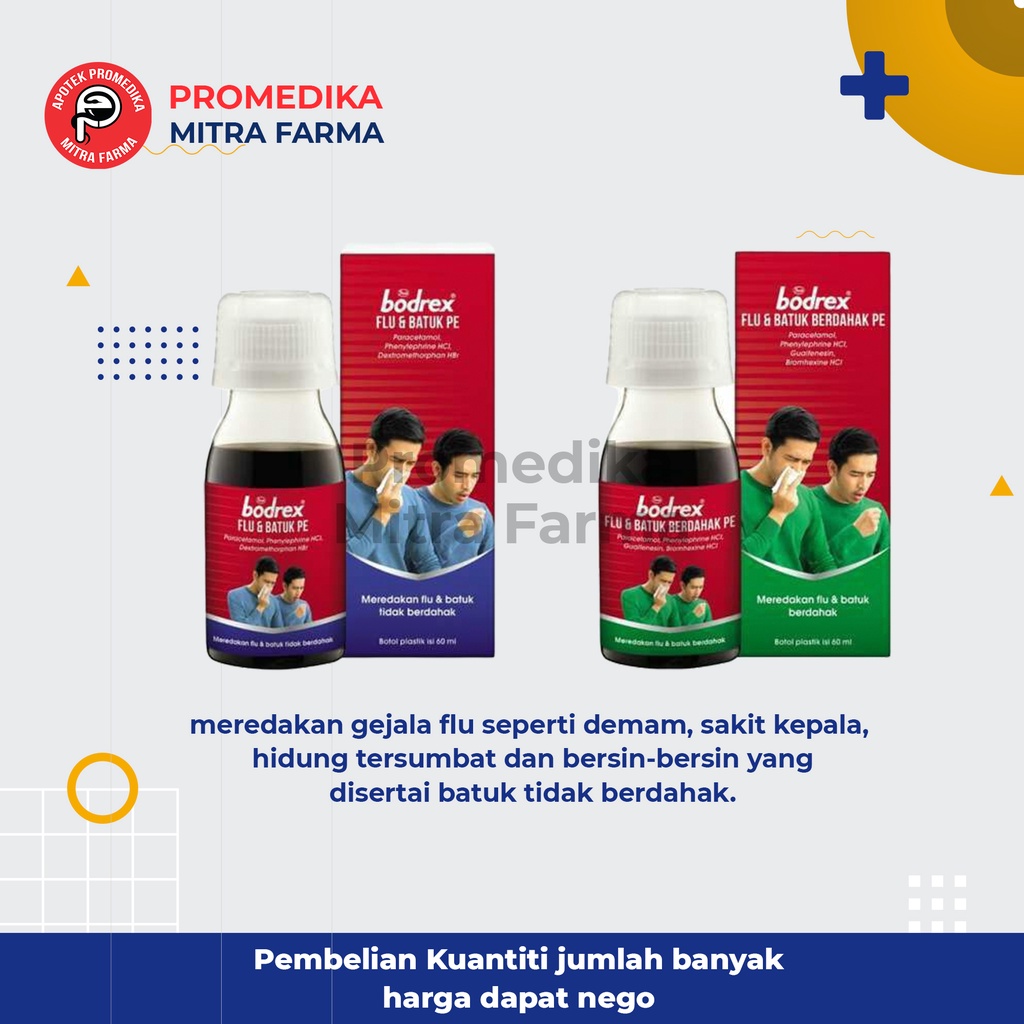 Jual Bodrex Syrup 60 mL/Botol/ Obat Flu dan Batuk/Batuk Berdahak Dewasa ...