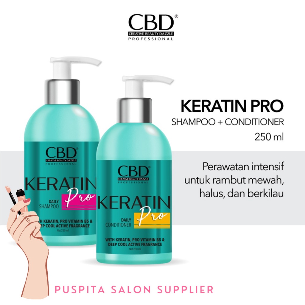Jual CBD Profesional Keratine Pro Daily Shampoo dan Conditioner 250 ml ...