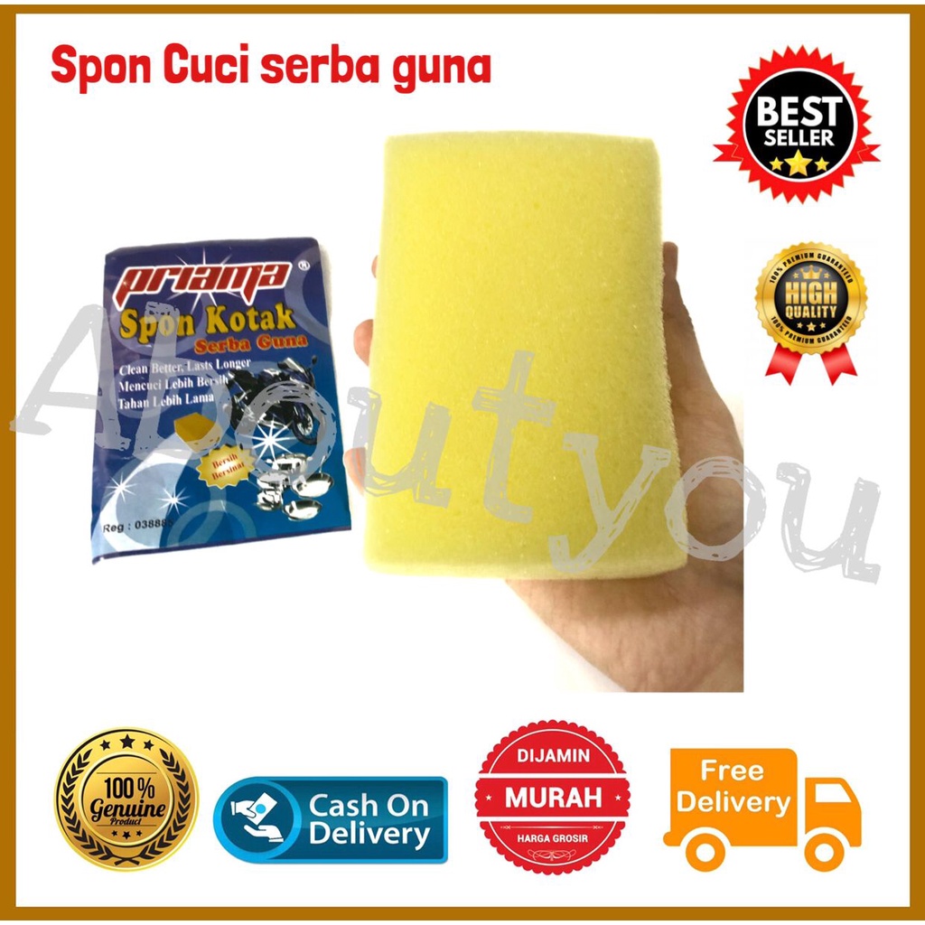 Jual SPON Busa Serbaguna Spons Cuci piring Sponge motor Sepon kotak kuning Grosir | Shopee Indonesia