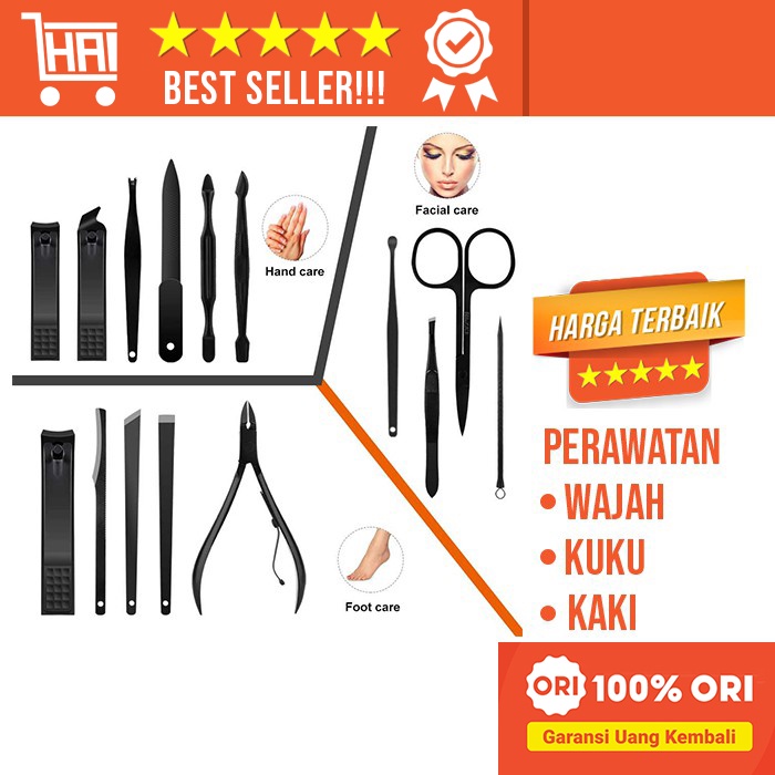 Jual 15 ALAT MANICURE PEDICURE SET PERAWATAN KUKU WAJAH KAKI NAIL ART ...