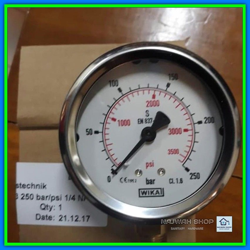 Pressure Gauge WIKA Full Stainless Inchi 0 8 Bar psi kg