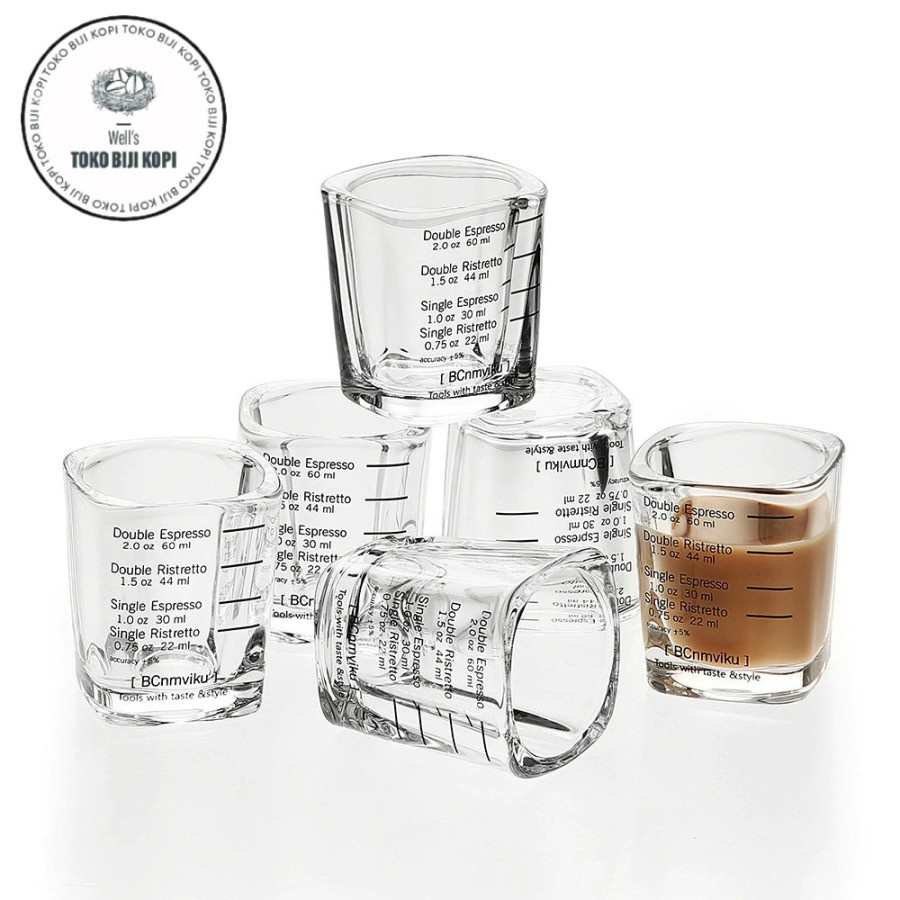 Jual GELAS SLOKI ESPRESSO SHOT GELAS TAKAR KACA 60 ML BENTUK KOTAK ...