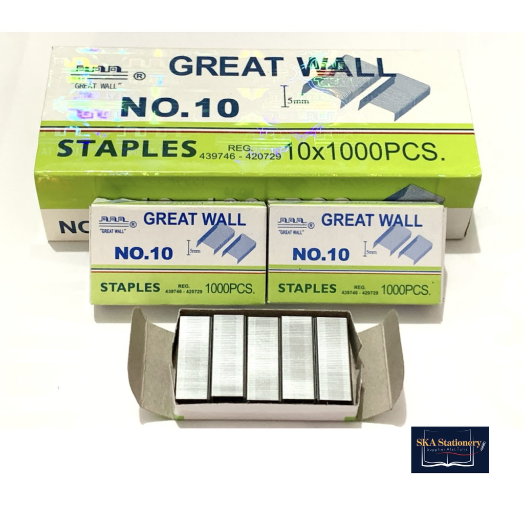 Jual Refill/Isi Staples Greatwall no 10 ORI (Pak) | Shopee Indonesia