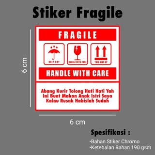 Jual Sticker Fragile Lucu Harga Terjangkau Ukuran 6x6 Cm Sticker ...