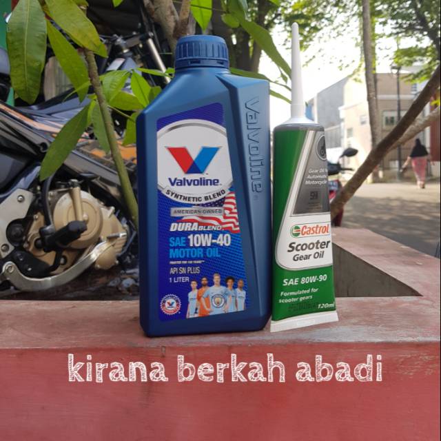 Jual Valvoline durablend 10w40 1 liter + oli gear castrol 80w90 120 ml ...