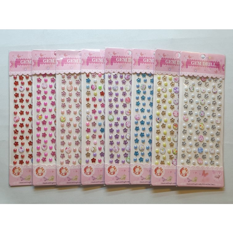 Jual STICKER RESIN PEARL/GEM DRILL STICKER BLINK BLINK FLOWER STICKER ...