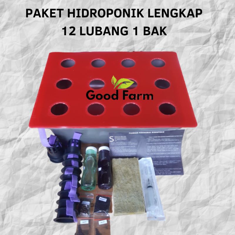Jual PAKET HIDROPONIK 12 LUBANG 1 BAK | SET HIDROPONIK | HIDROPONIK ...