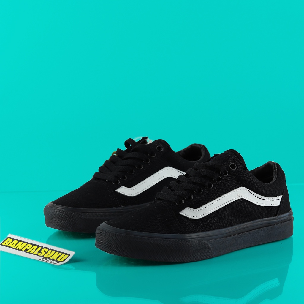 Jual Sepatu Vans Pria Wanita Oldskool All Full Black List White Hitam ...