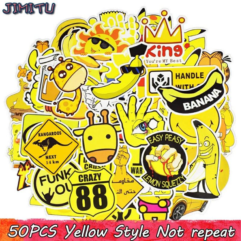 Jual Sticker Stiker Kuning Yellow Imut Lucu Hewan Animal Kartun 50 Pcs ...