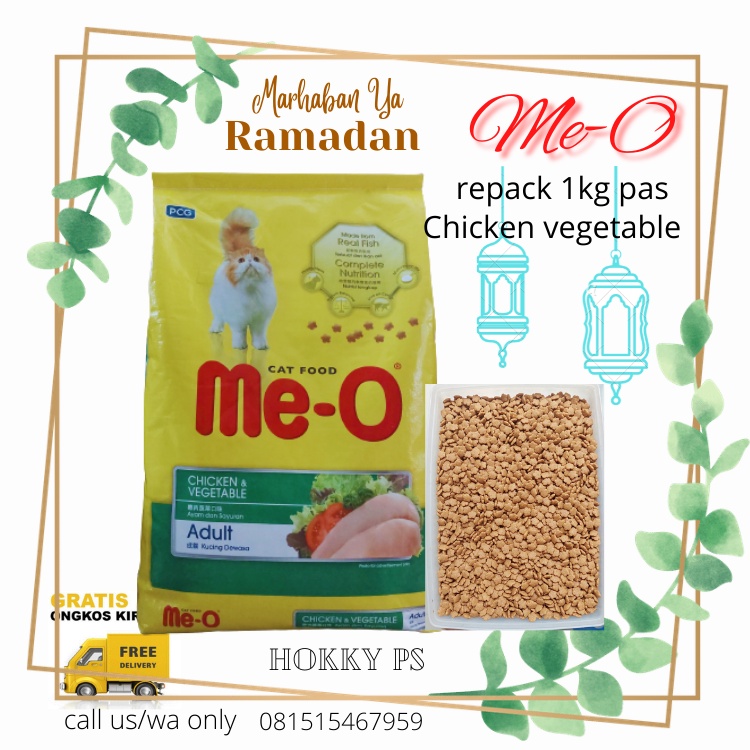 Jual Me-O Chicken & vegetable makanan kucing repack 1 kg MEO adult dry ...