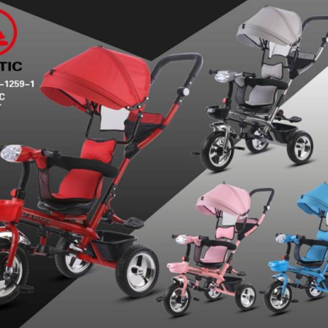 Jual SEPEDA RODA 3 TRICYCLE STROLLER ANAK EXOTIC ET1259-1 MUSIC LAMPU ...