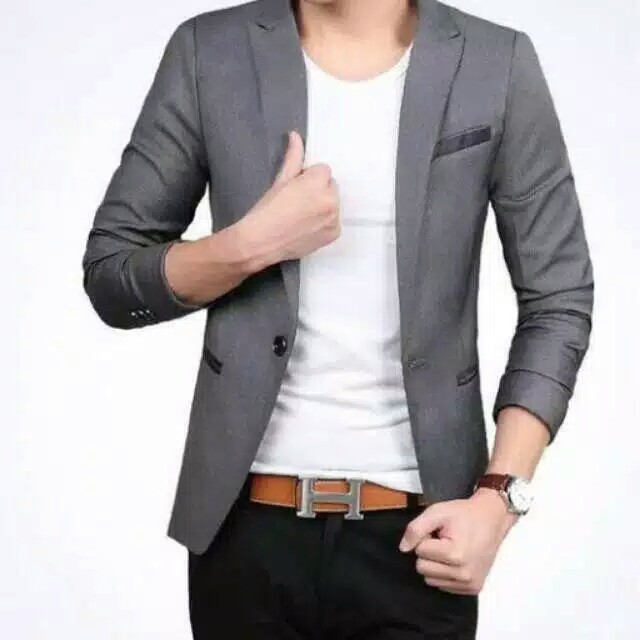 Jas pria, jas formal, jas abu abu murah berkualitas, jas semi formal ...