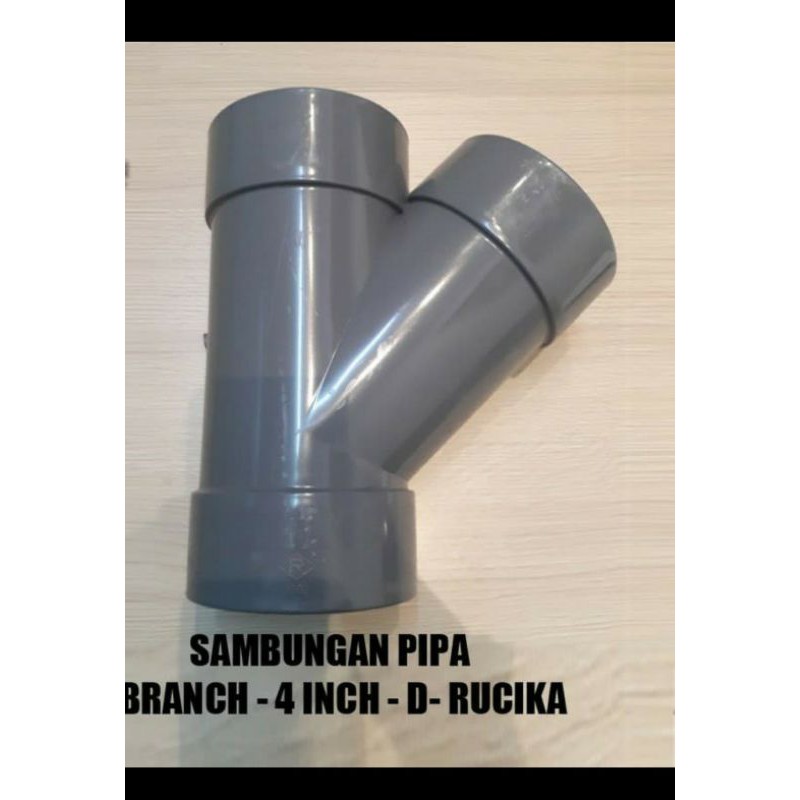 Jual Fitting / Sambungan Pipa PVC Rucika Tee Y 45 derajat D 4" - Y Branch - DY Indonesia|Shopee ...