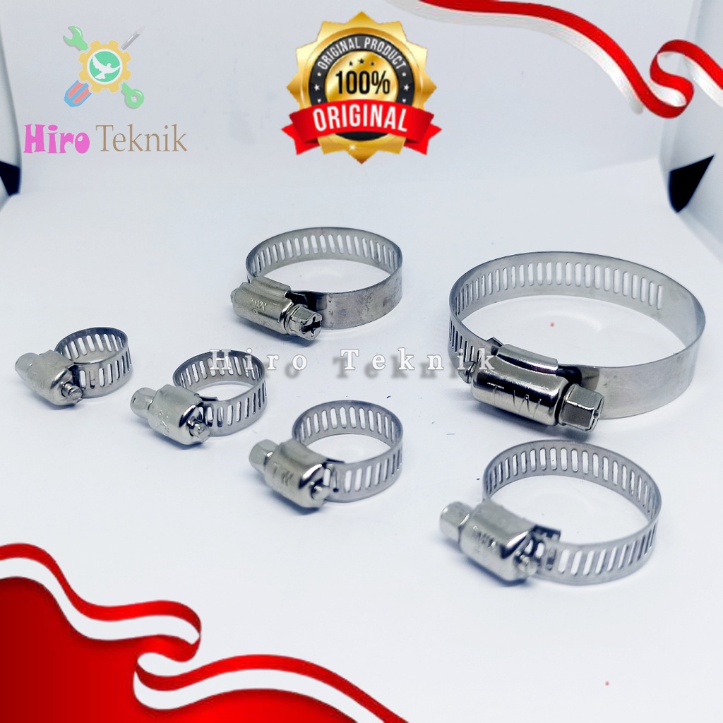 Jual HOSE CLAMP KLEM SELANG Made In Taiwan Varian Ukuran 1/2" , 5/8 ...