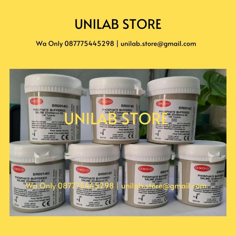 Jual PBS Tablet Phosphate Buffered Saline Oxoid PBS 100 Tablets BR0014G ...