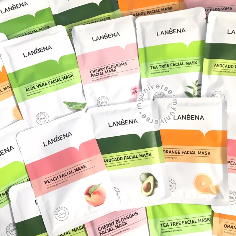 Jual LANBENA SHEET MASK FACE MASK MASKER WAJAH TISSUE MASK ORIGINAL ...