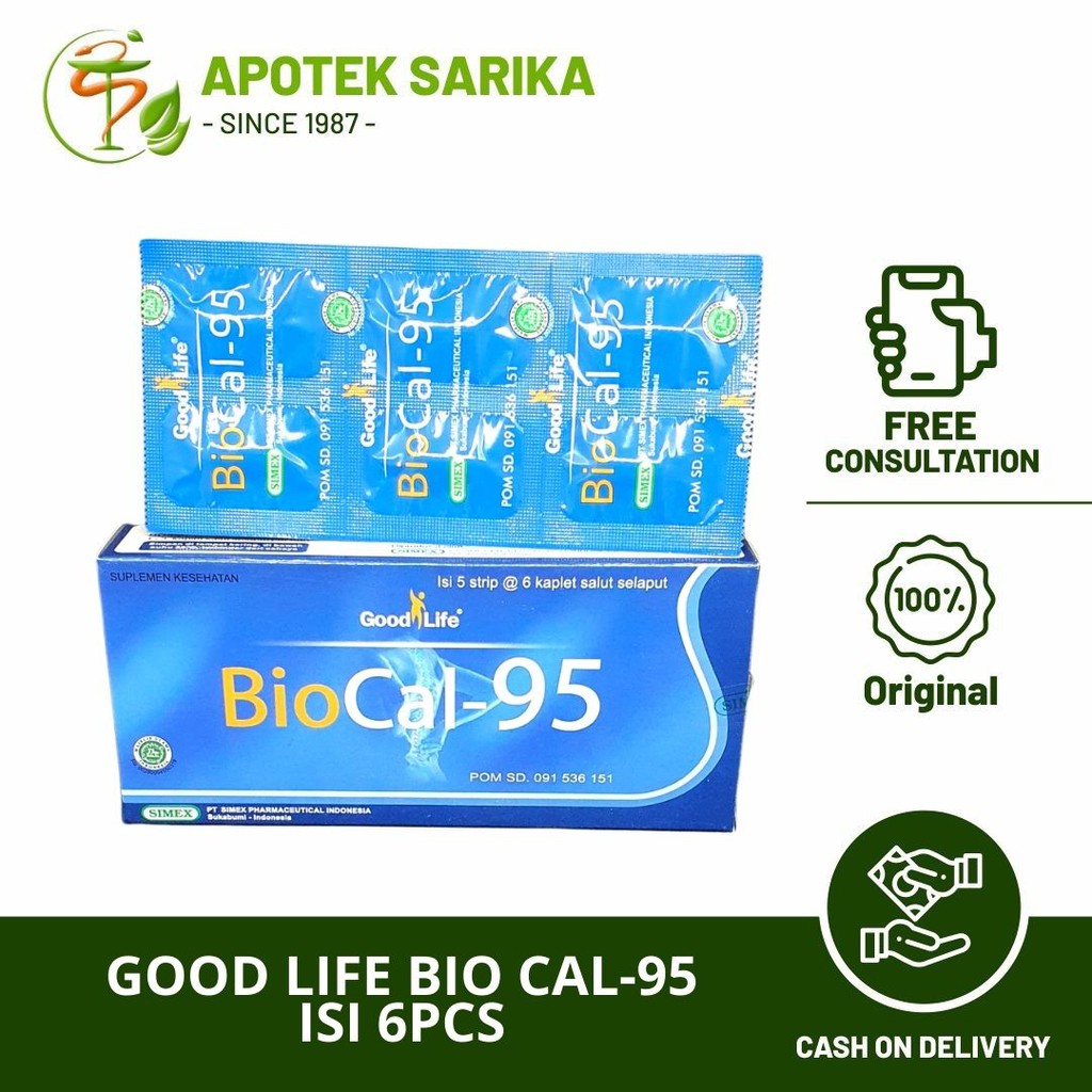 Jual Good Life bio cal 95 1 strip isi 6pcs (suplemen kalsium) | Shopee ...