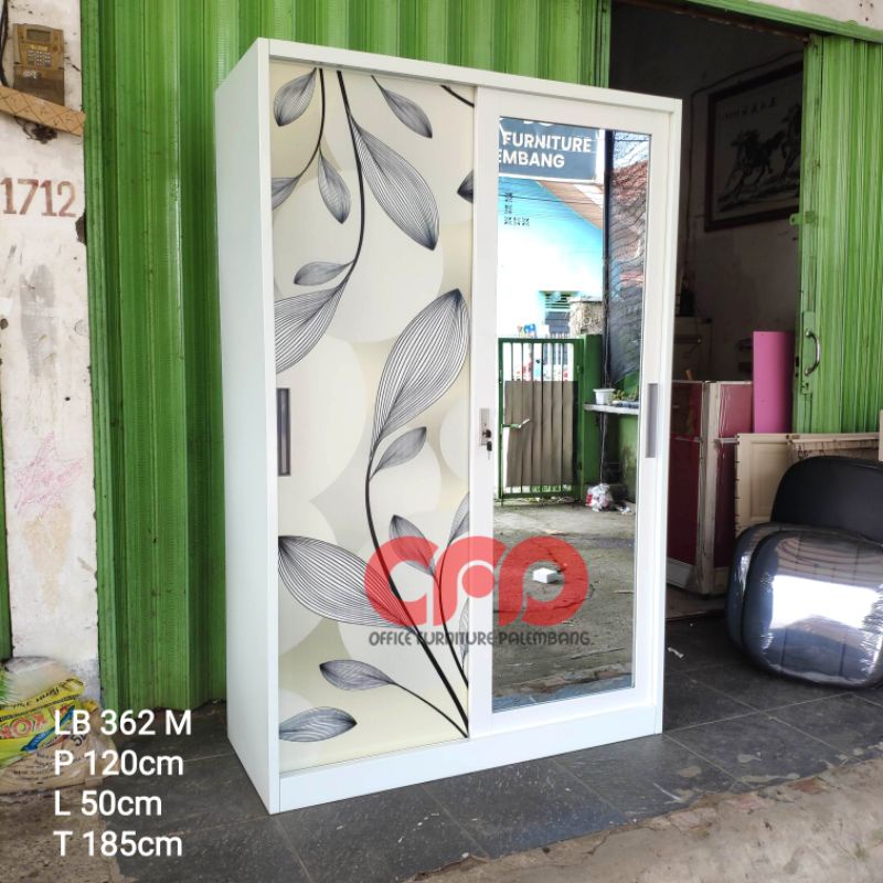 Jual lemari pakaian besi annex LB 362 M lemari baju pintu sliding geser ...