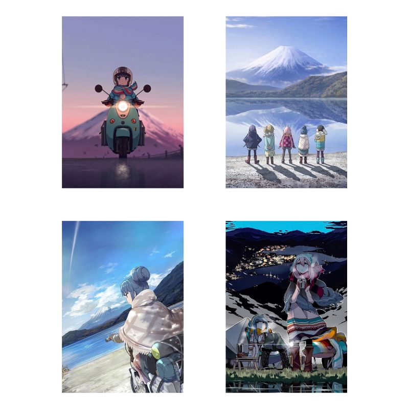 Jual poster anime yuru camp paket 4pcs | Shopee Indonesia