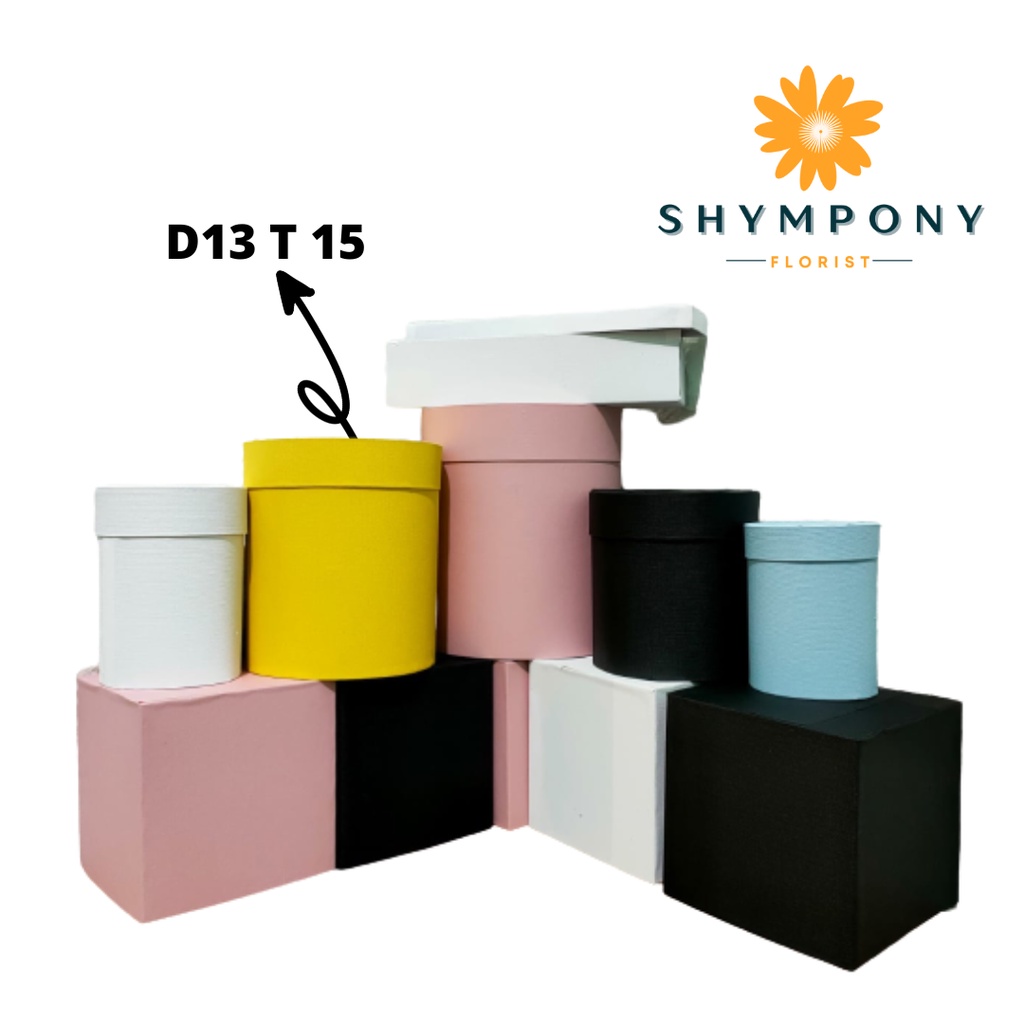 Jual Round box 13 cm | balon bouquet | bloom box | gift box | Shopee ...