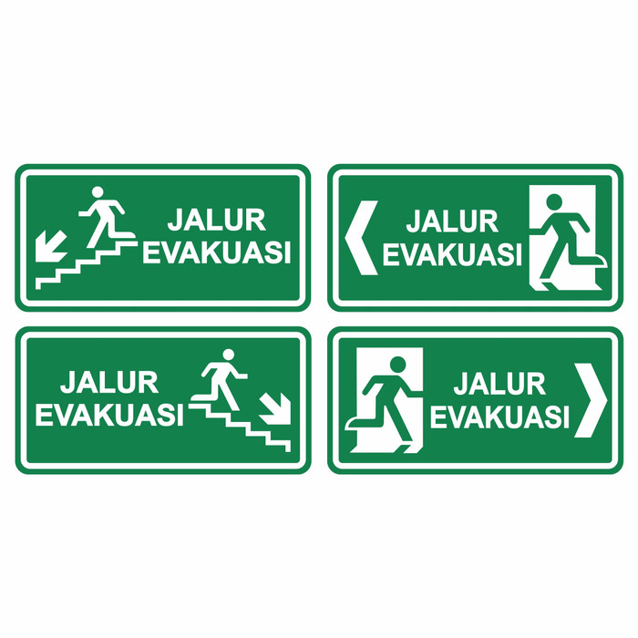 Jual Rambu Plang Papan K3 Jalur Evakuasi 40cm x 20cm Plat Alumunium ...