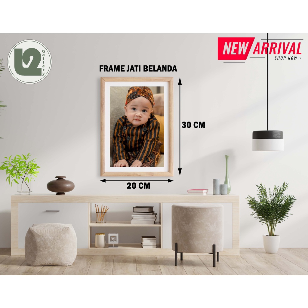 Jual CETAK FOTO + BINGKAI FOTO KAYU JATI BELANJA UKURAN 20X30 CM ( 8R ...
