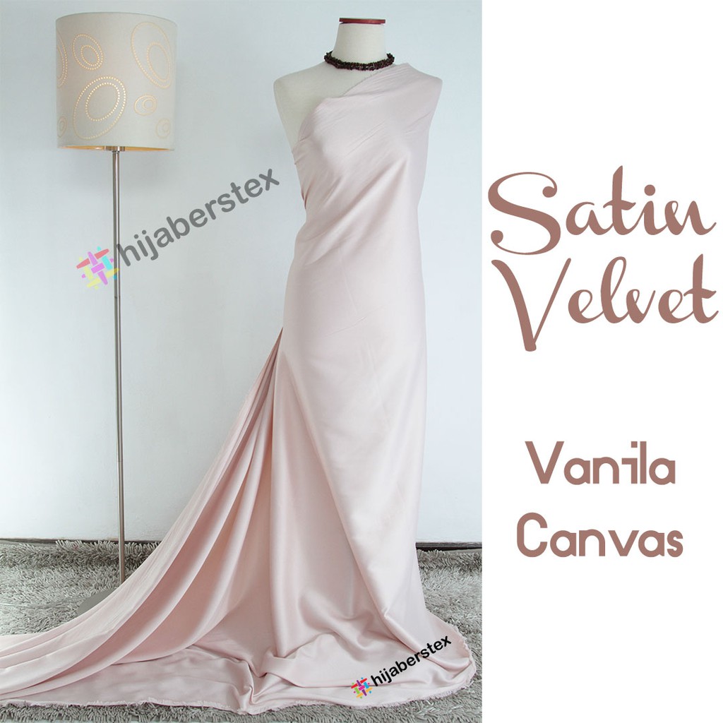 Jual 1/2 Meter Kain SATIN VELVET Vanila Canvas (ecer warna) | Shopee ...