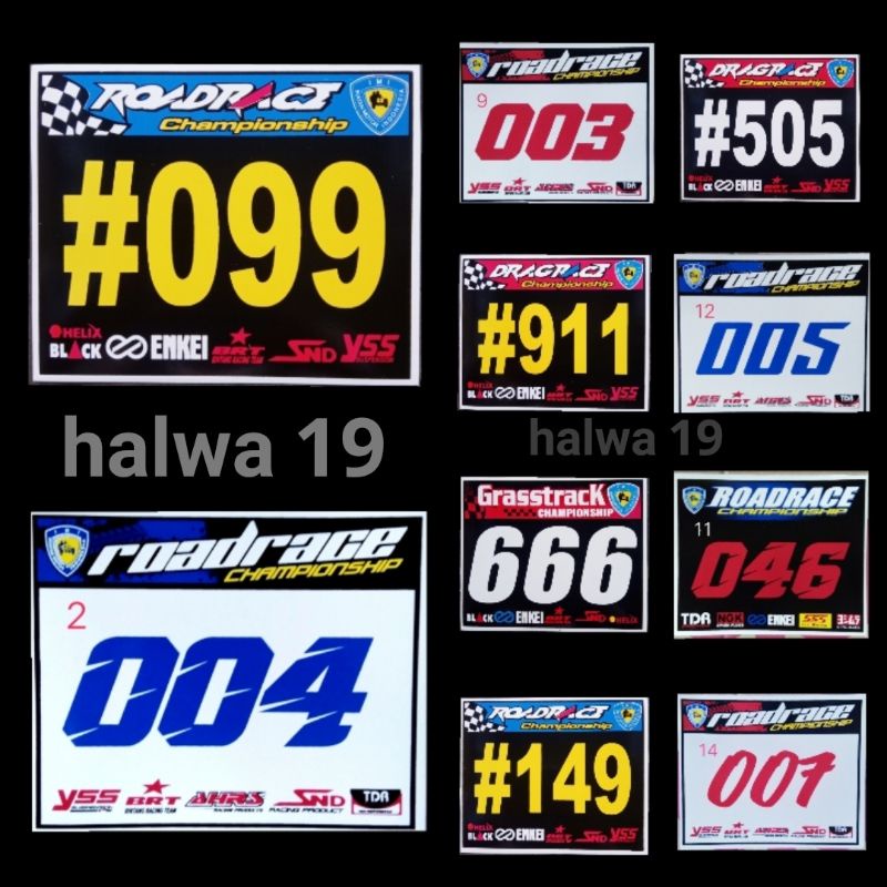 Jual stiker angka stiker START stiker ROADRACE stiker DRAGRACE stiker ...