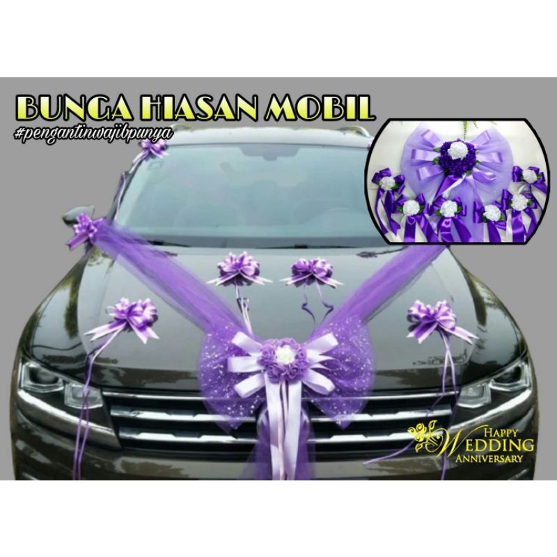 Jual Bunga Hiasan Mobil Pengantin Tile Putik Kupu-kupu free 6 Bunga ...