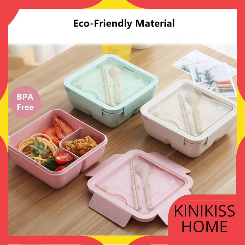 Jual Tempat Bento 1100ml Wheat Straw Lunch Box Large Capacity Healthy ...