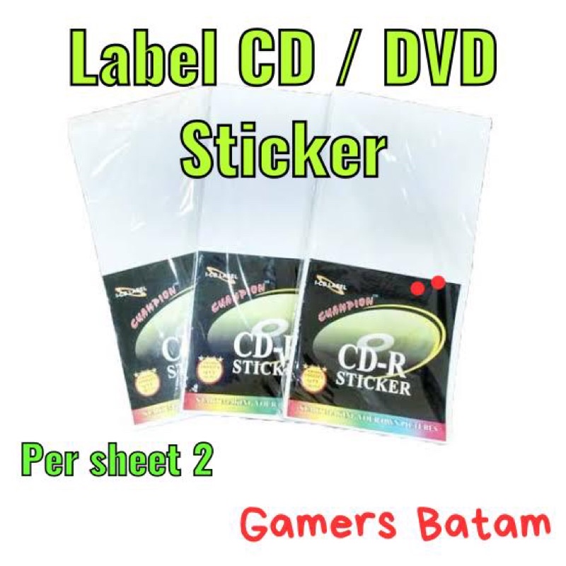 Jual Label CD DVD VCD CD-R DVD-R Sticker Champion HVS Per Sheet ...