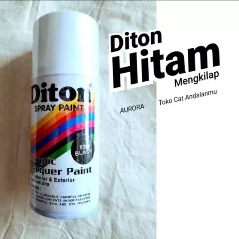 Jual Pilok Pilox Cat Semprot Diton Black 839 Hitam Mengkilap Glos ...